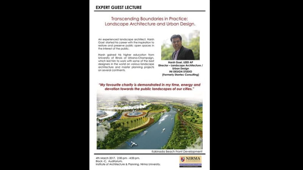 Guest Lecture by Harsh Goel at Institute of Architecture, Nirma ...